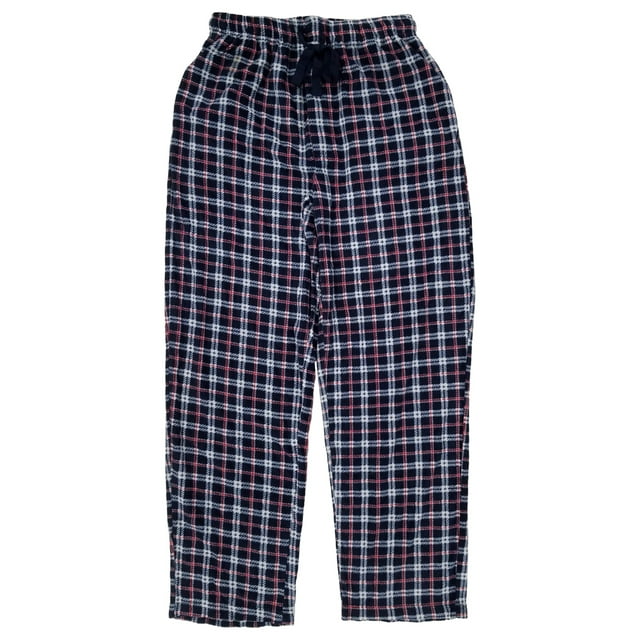 Stafford Mens Red White & Blue Plaid Fleece Sleep Pants Pajama Bottoms ...