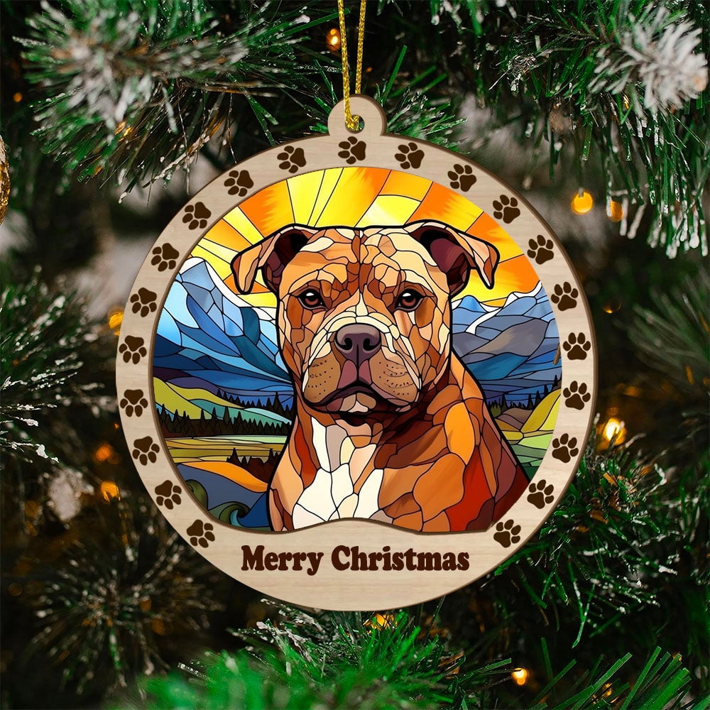 Staffordshire Bull Terrier Christmas Dog Ornament, Staffordshire Bull ...
