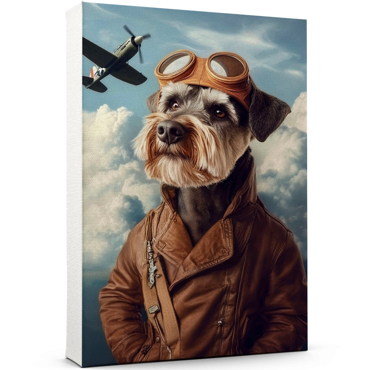 Staffordshire Bull Terrier Dog Pilot Wall Art, Pet Art, Funny Dog ...