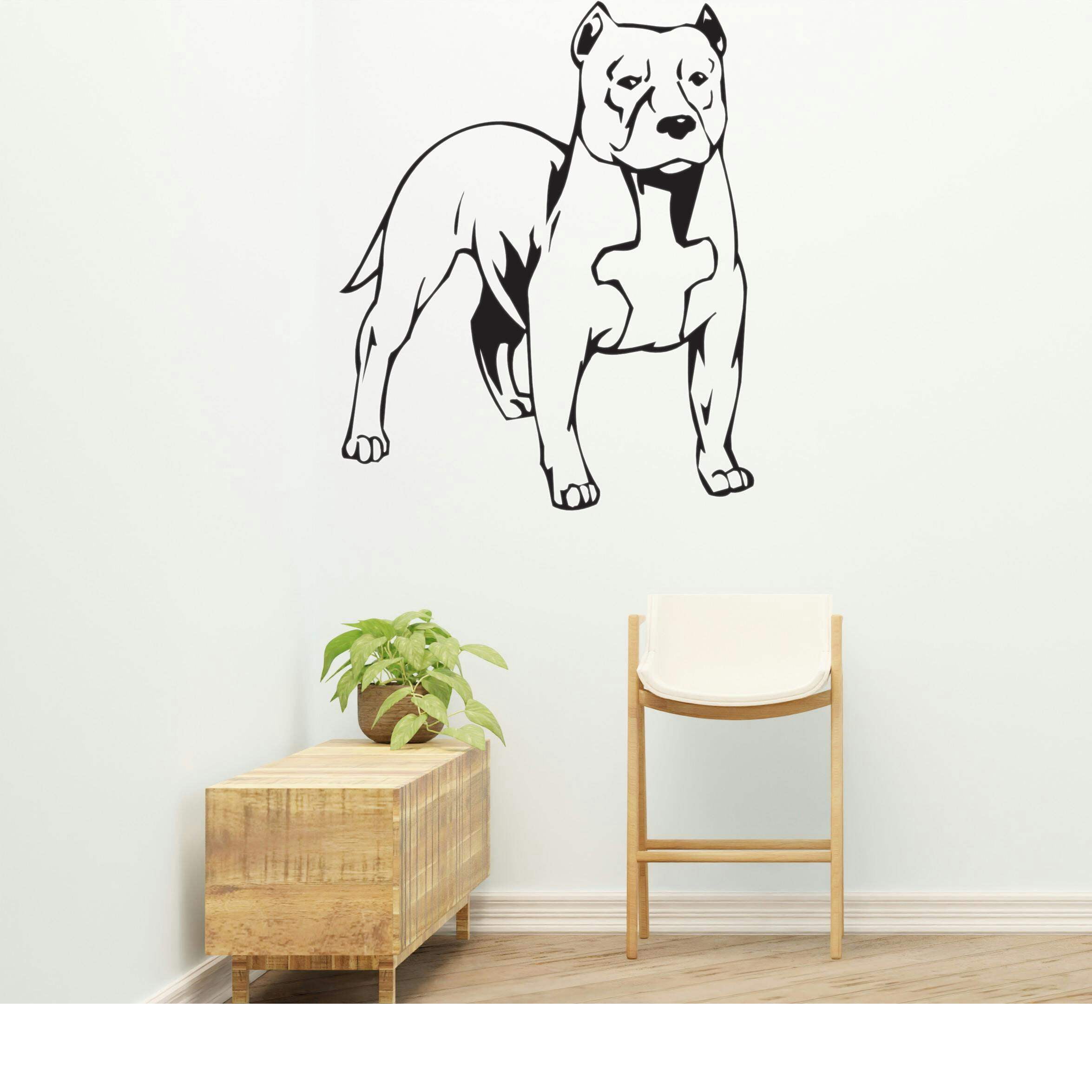 Staffordshire Bull Terrier Dog Removable Vinyl Decal Matte Finish Home ...