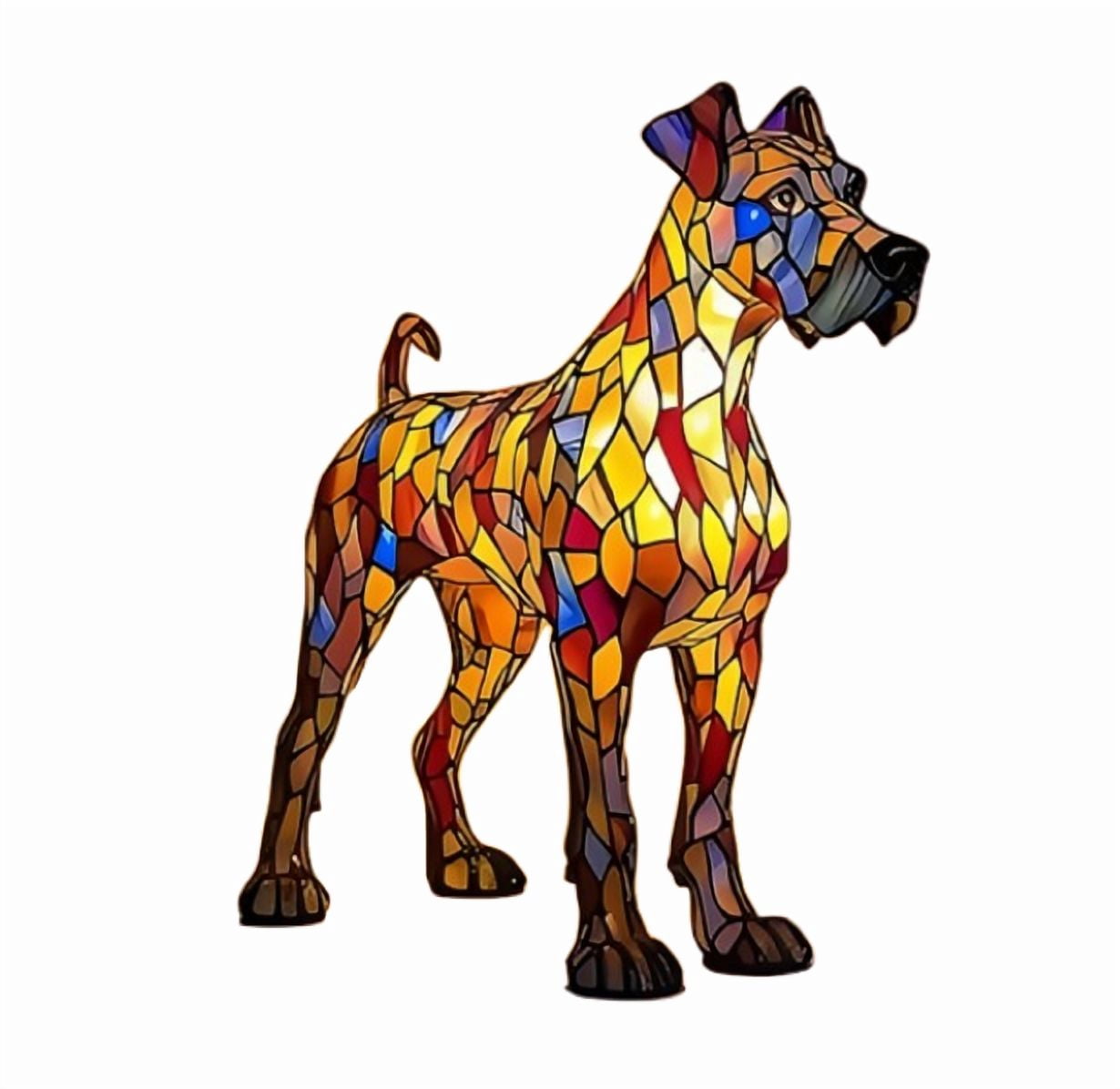 Staffordshire Bull Terrier Lamp Stained Glass, Dog Series Art Night ...