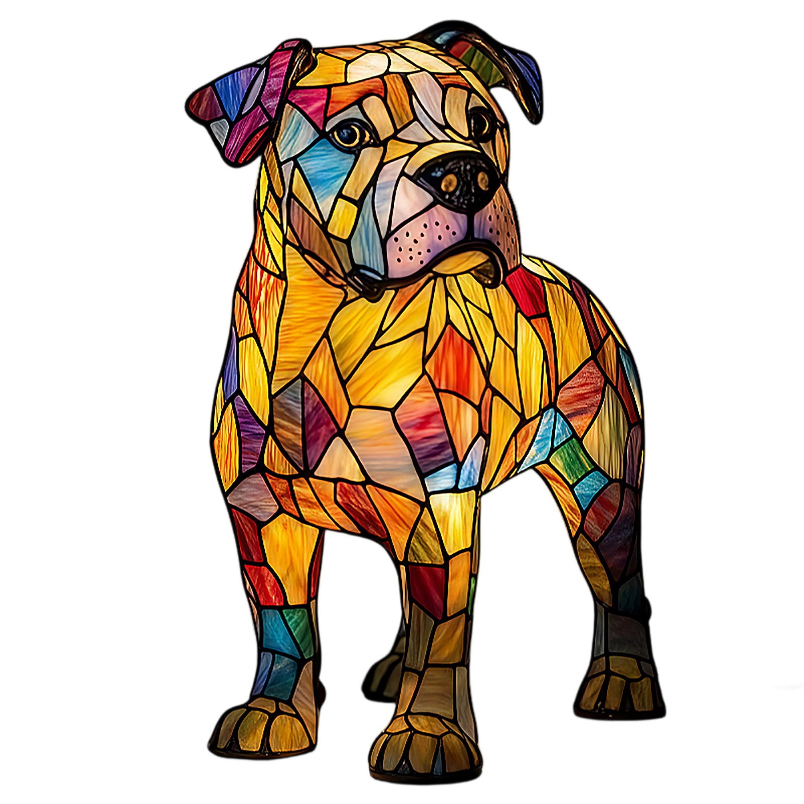 Staffordshire Bull Terrier Lamp Stained Glass Lamp Dog Table Lamp Dog ...