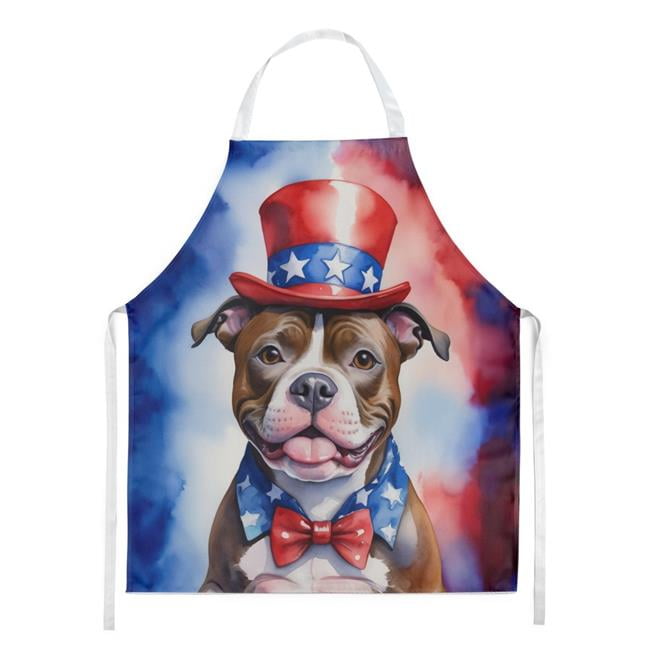 Staffordshire Bull Terrier Patriotic American Apron 27 in x 30 in ...