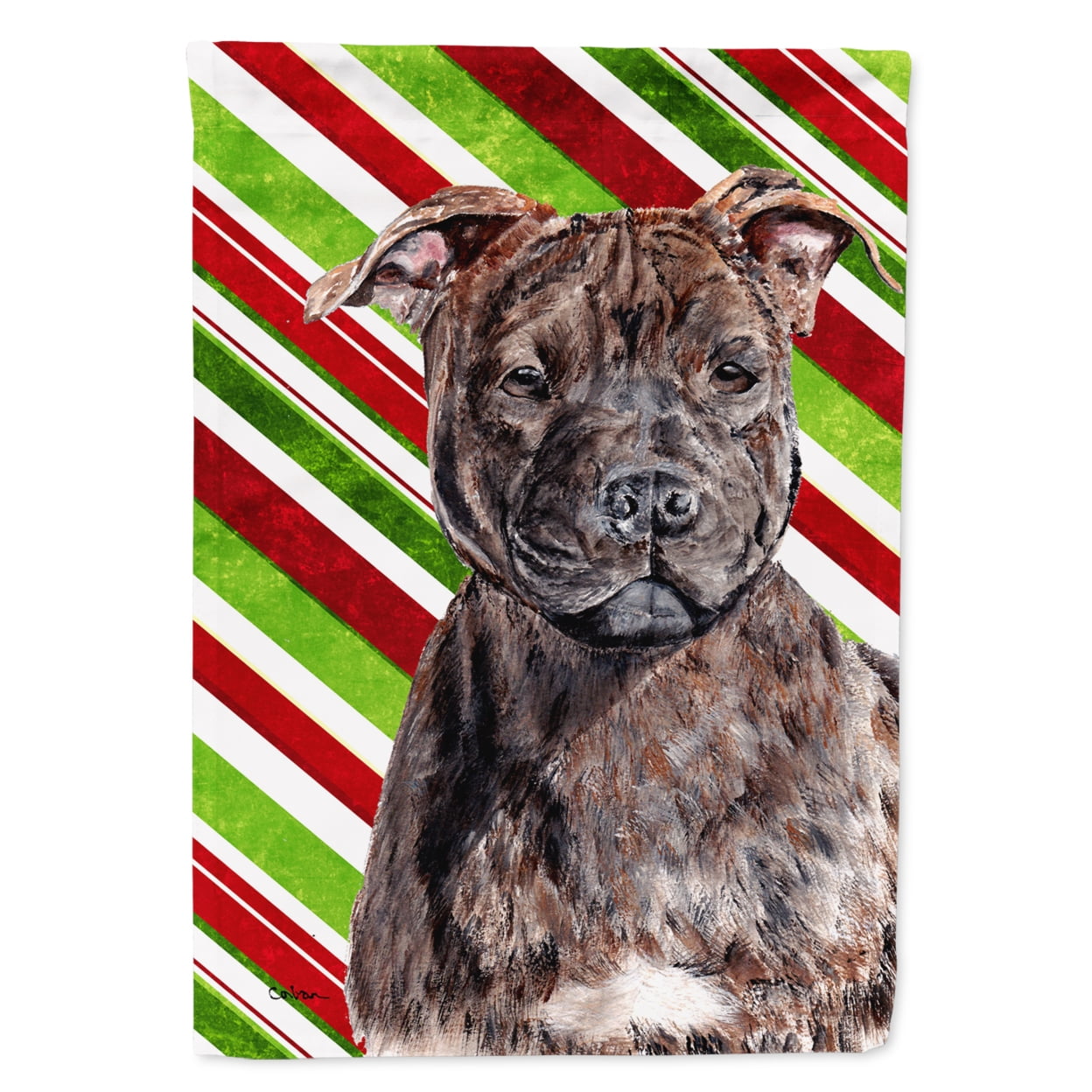 Staffordshire Bull Terrier Staffie Candy Cane Christmas House Flag ...