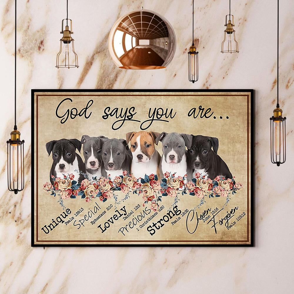 Staffordshire Terrier God Says You Are Paper Poster No Frame Matte Wall ...