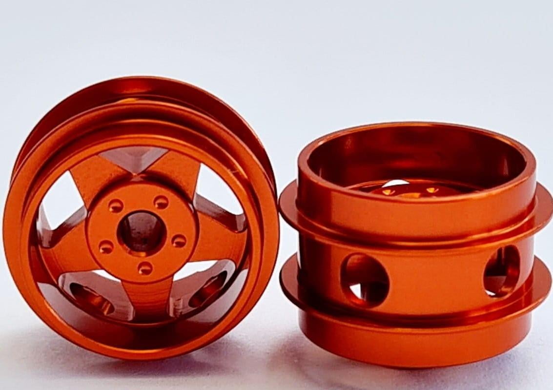 Staffs Aluminium Wheels 2 x 5 Spoke Orange Air Rims 15.8 x 10mm Staffs ...