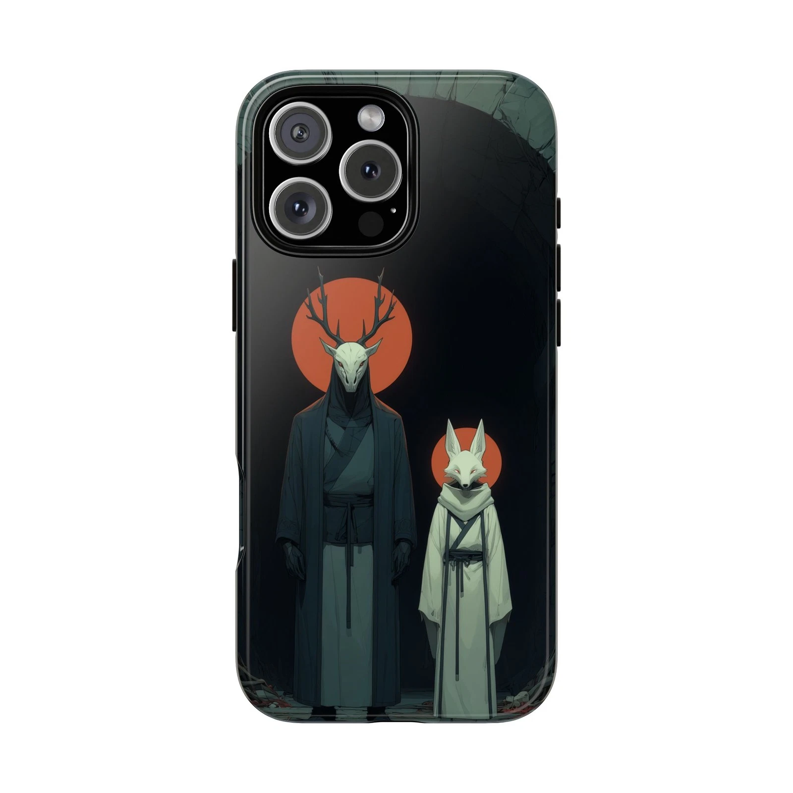 Stag Deer Kitsune Fox Spirit Forest Phone Case for iPhone 17 to 11 Pro ...