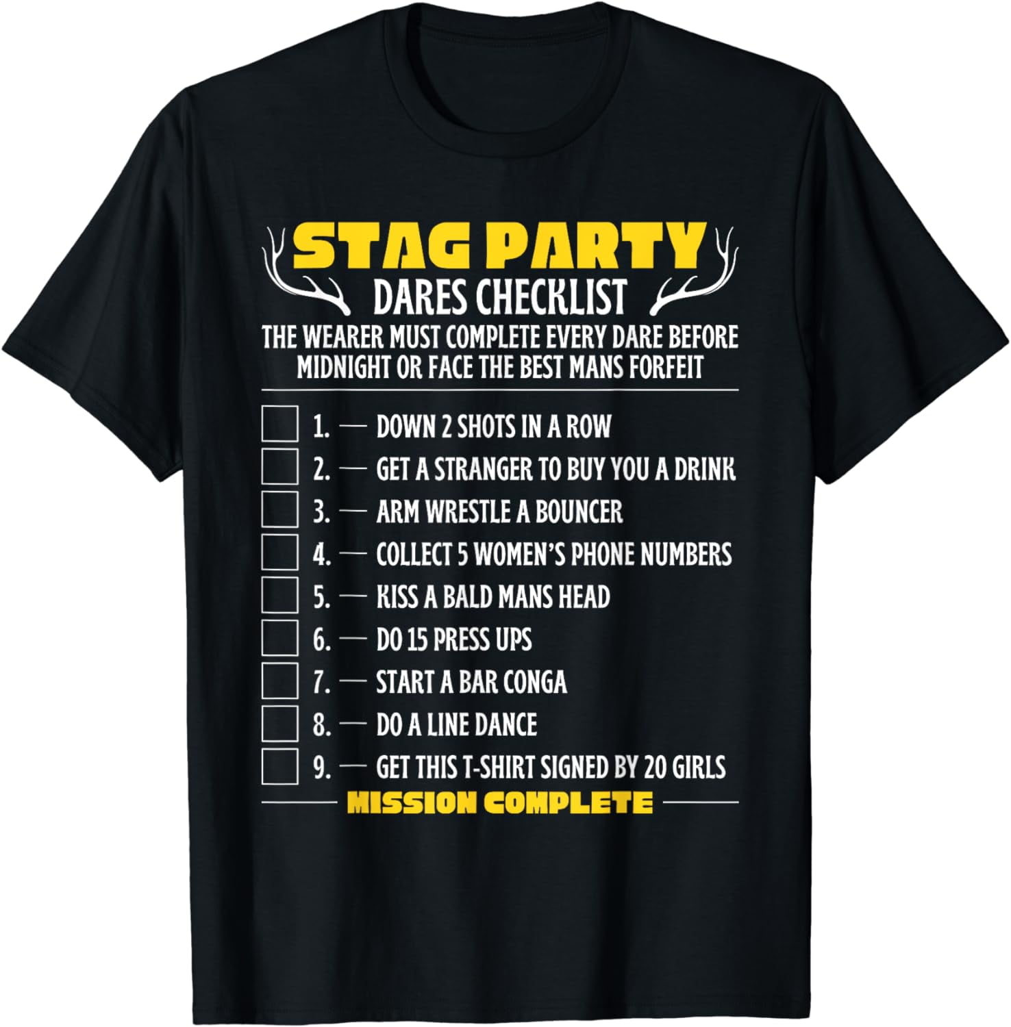 Stag Do 2024 Dares Checklist Bachelor Party 2024 T Shirt