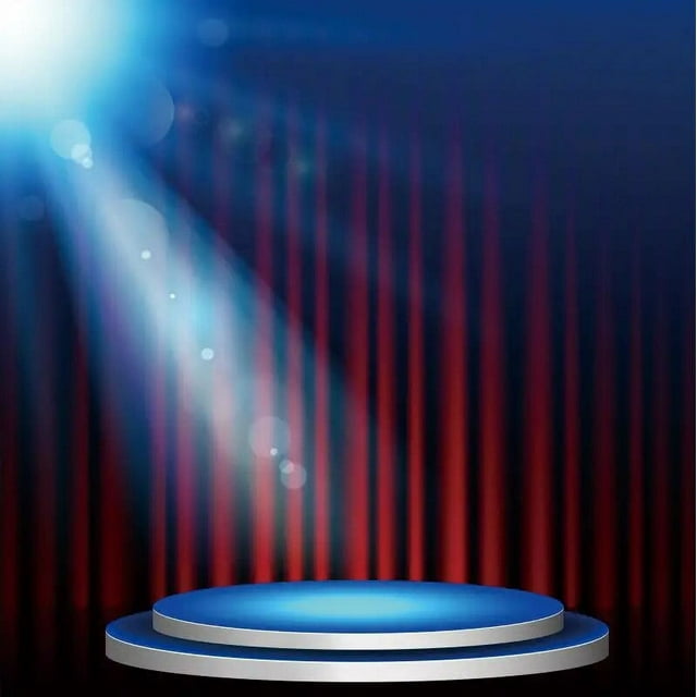 Stage Backdrop Blue Spotlight Shiny Star Floor Play Show Baby Portrait ...