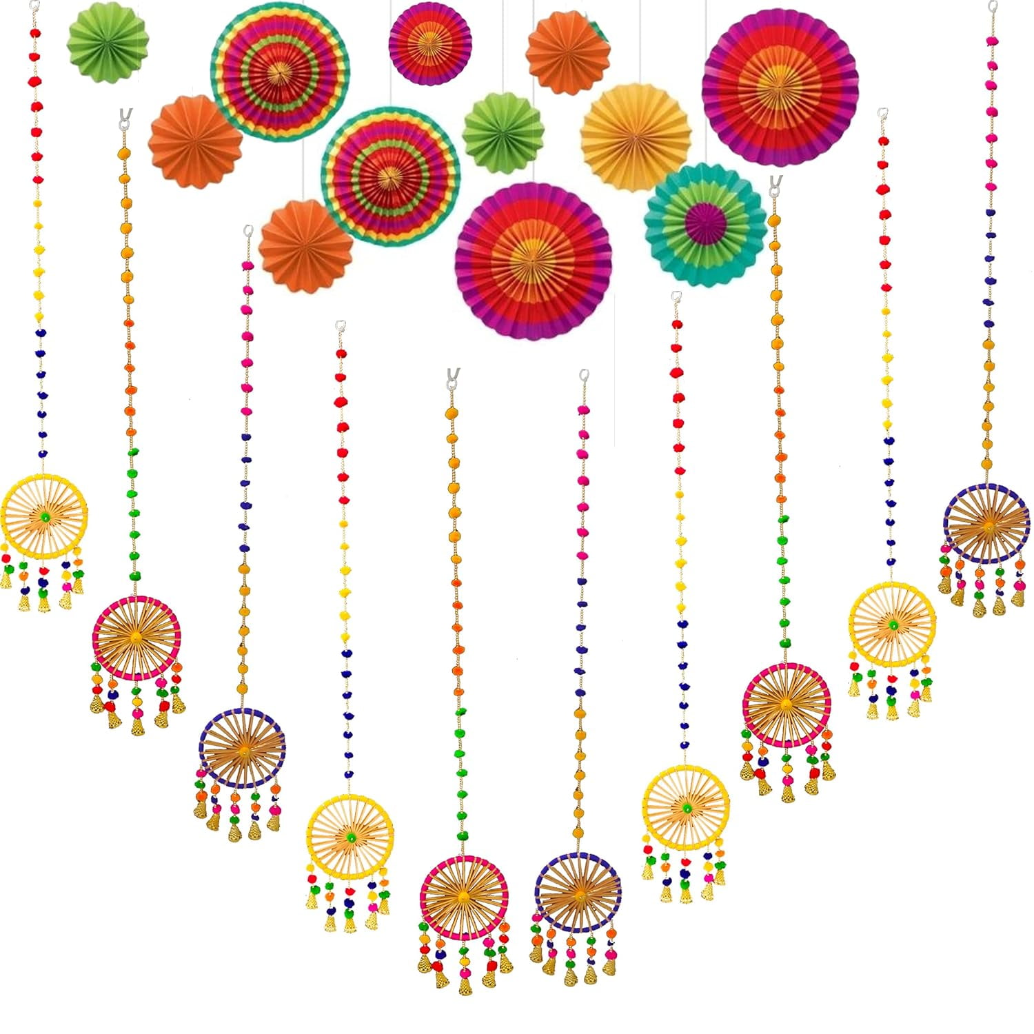 Stage Backdrop Decoration Items Set Of 22 Pcs, Multicolor - 10 Pcs Of ...