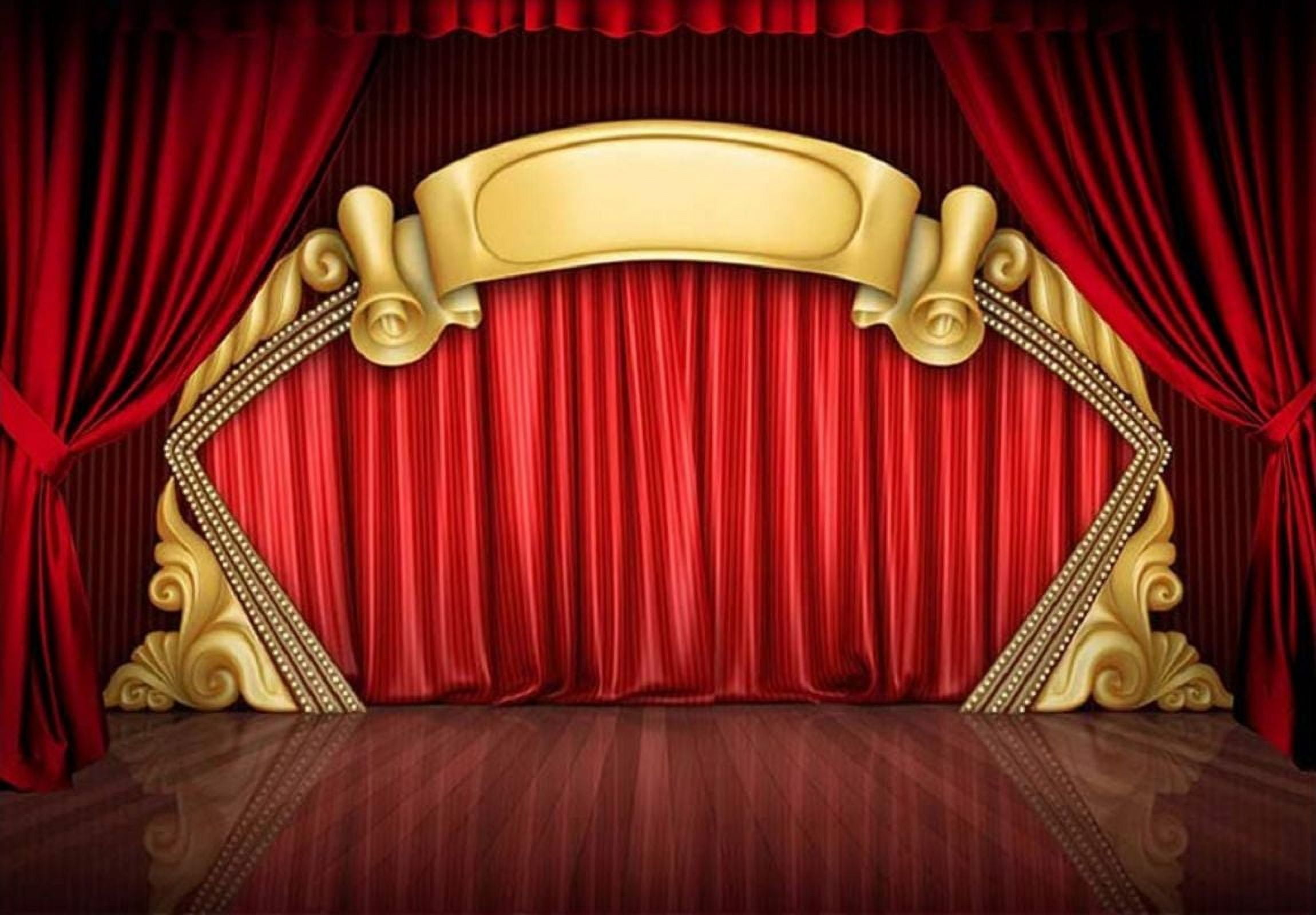 Stage Background Golden Custom Birthday Backdrop Banner ration Music ...