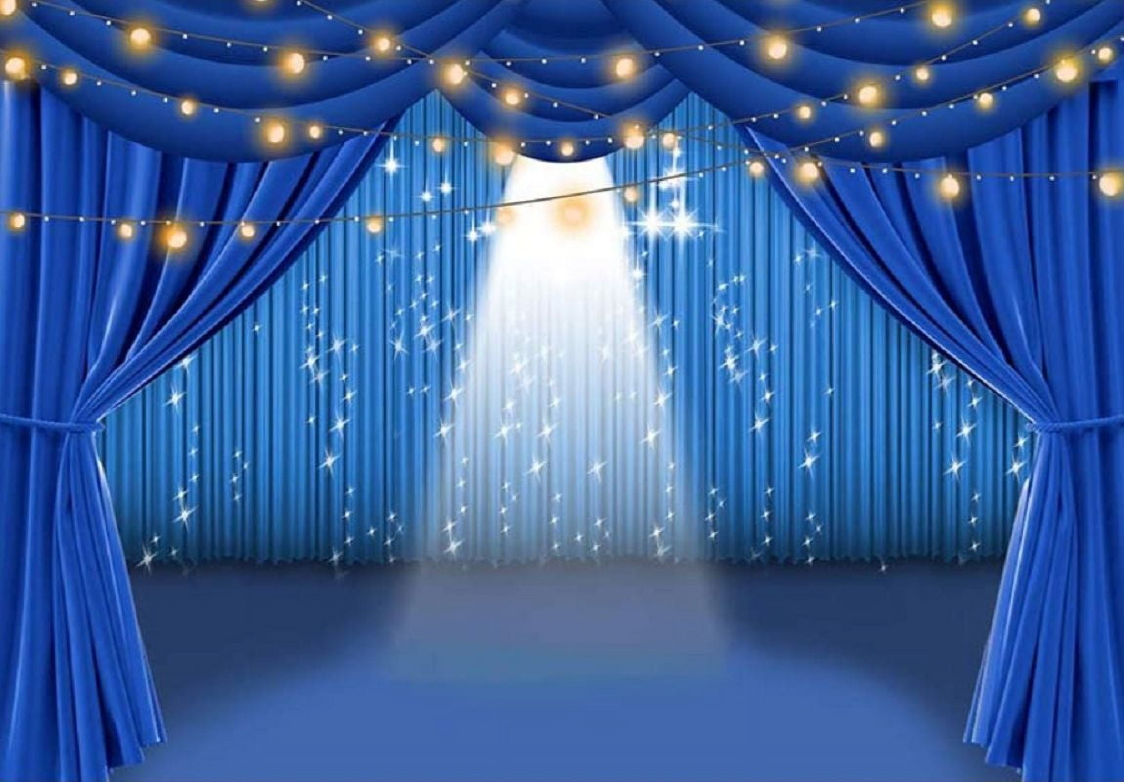 Stage Background Golden Custom Birthday Backdrop Banner ration Music ...