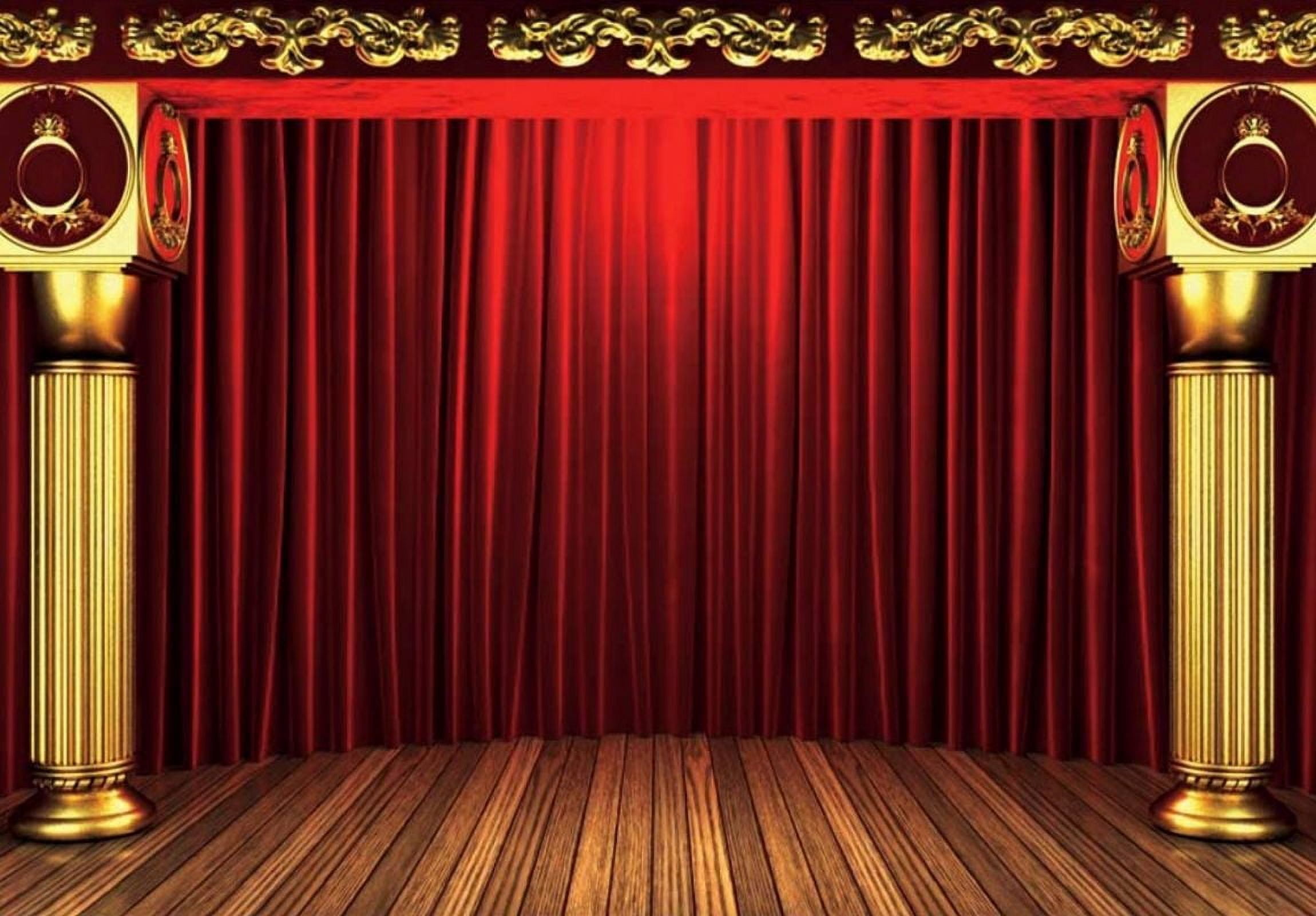 Stage Background Golden Custom Birthday Backdrop Banner ration Music ...