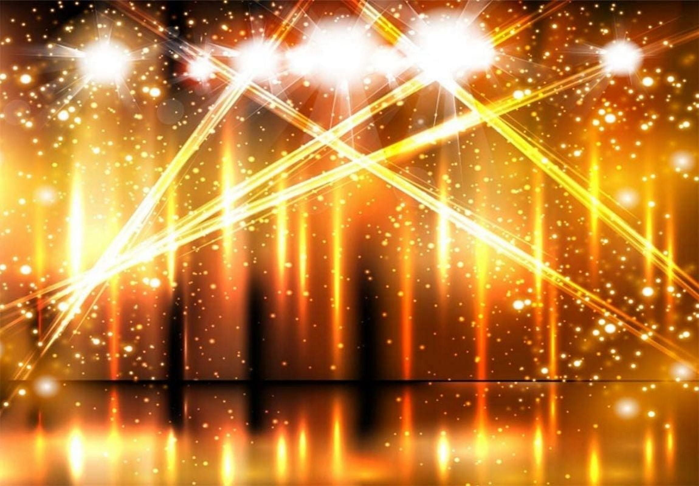 Stage Background Golden Custom Birthday Backdrop Banner ration Music ...