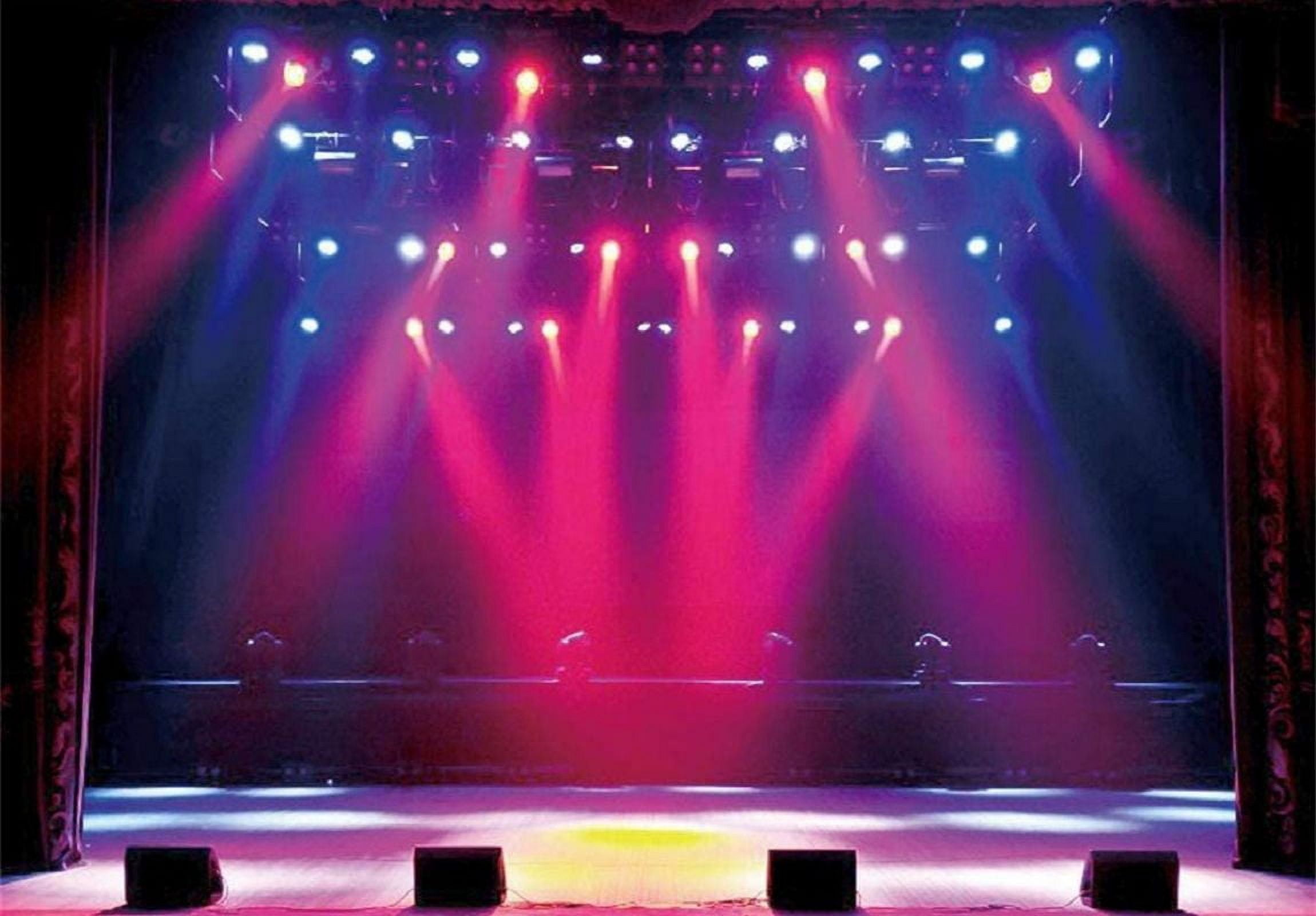 Stage Birthday ration Golden Background Photo Red Drapes Curtains ...