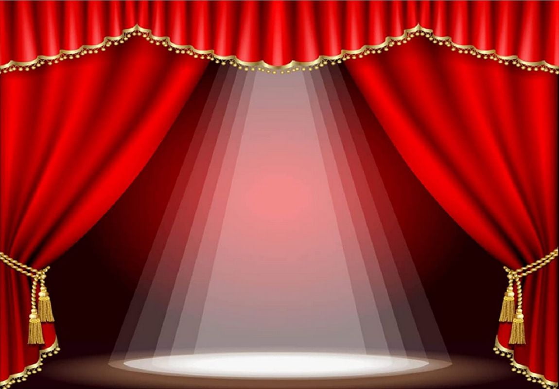 Stage Custom Birthday Backdrop Background Spotlight Photo Golden ration Music Theater ...