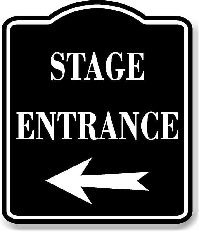 Stage Entrance Left Arrow BLACK Aluminum Composite Sign20"x24 ...