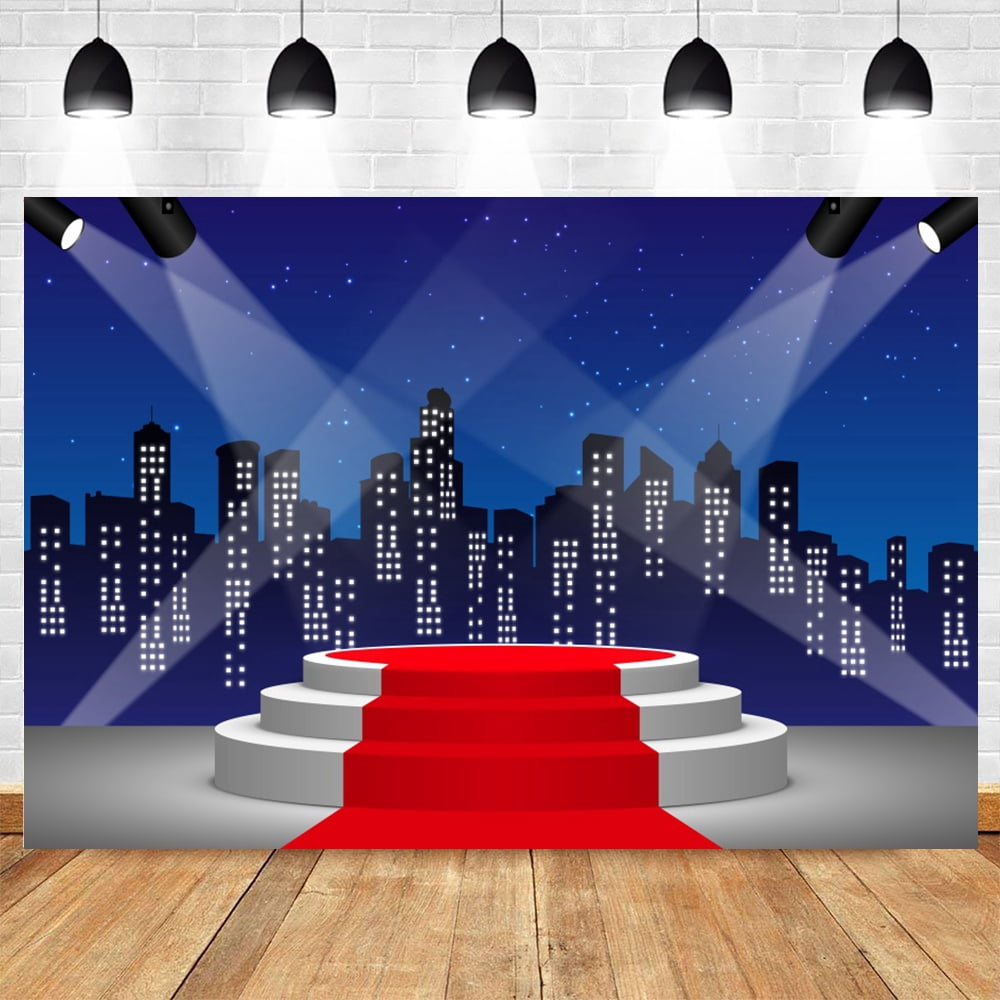 Stage Light City Night Red Carpet Happy New Year Party Backdrop ...