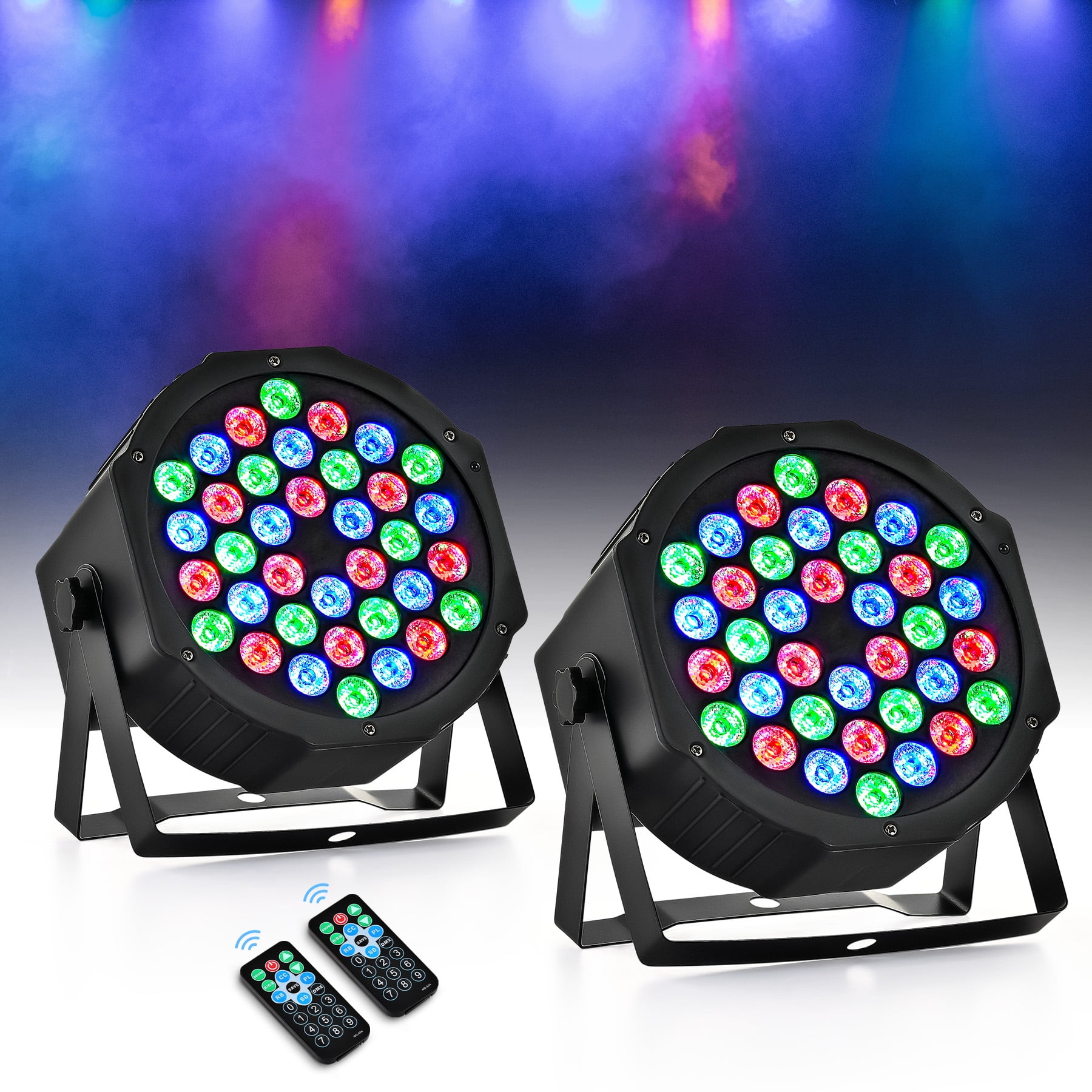 Stage Lights, 36 LED Par Lights with Remote Control, DMX Controller ...