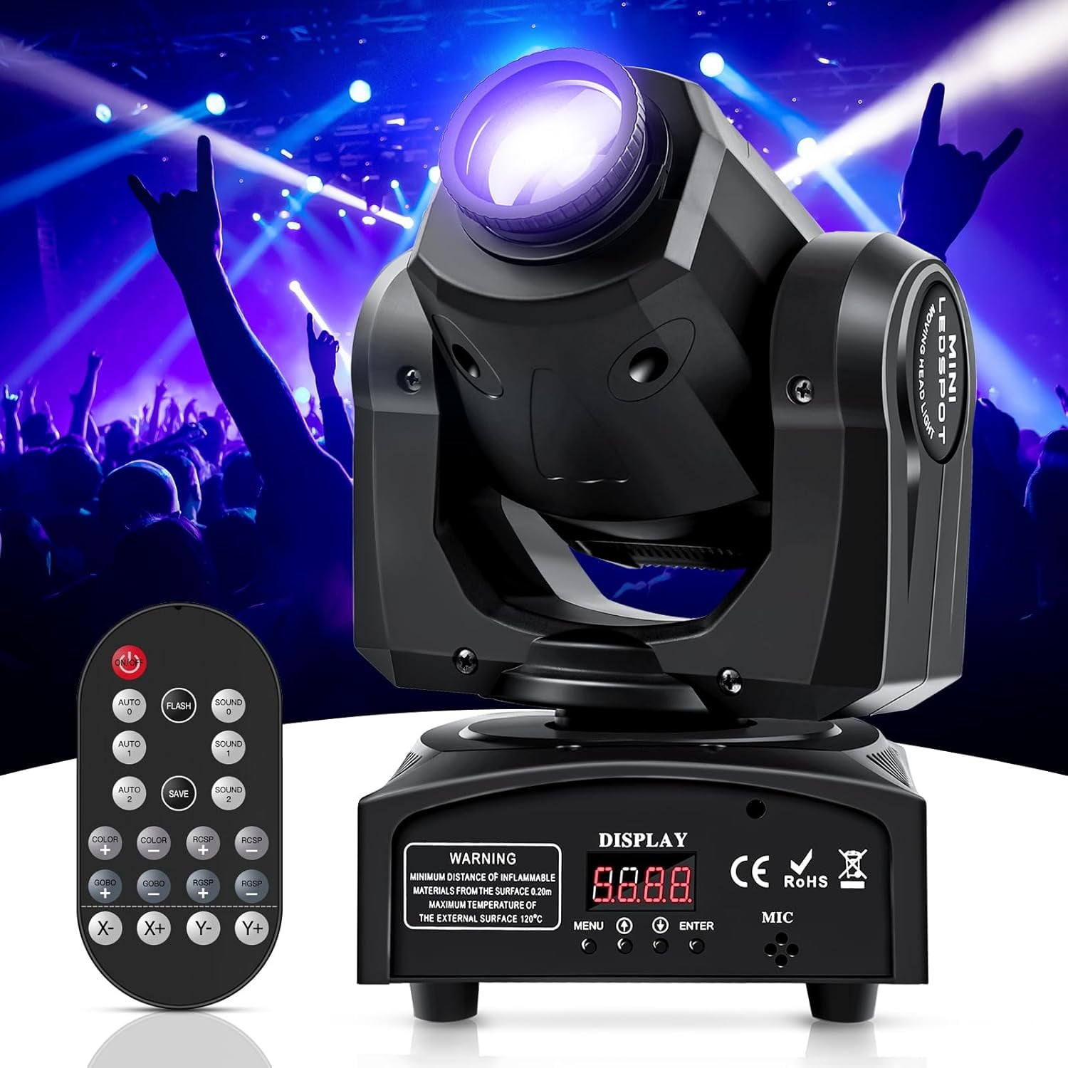 Stage Lights 50W Led Moving Head Light, 7 Gobos 7 Colors Moving Head ...