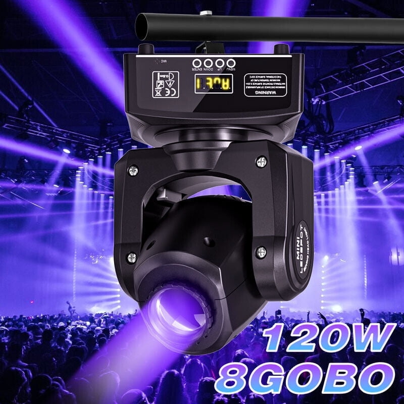 Stage Lights LED Moving Head Light 8 Gobos 8 Colors RGBW Spotlight DMX ...