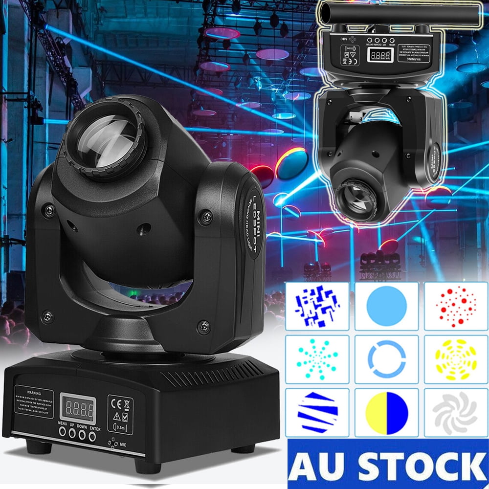Stage Lights LED Moving Head Light 8 Gobos 8 Colors RGBW Spotlight DMX ...