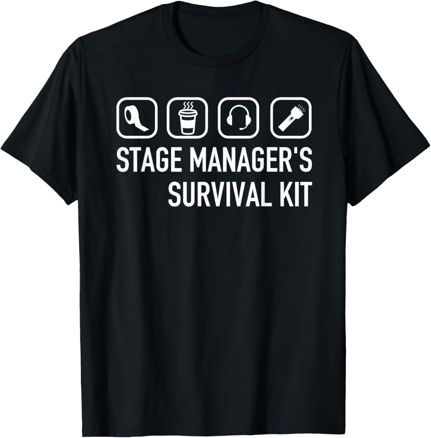 Stage Manager Definition With Funny Survival Kit Symbols T-Shirt ...