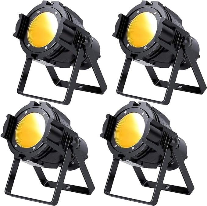 4-Pack 80W COB LED Par Lights, White/Warm White Wash Lights for Wedding ...