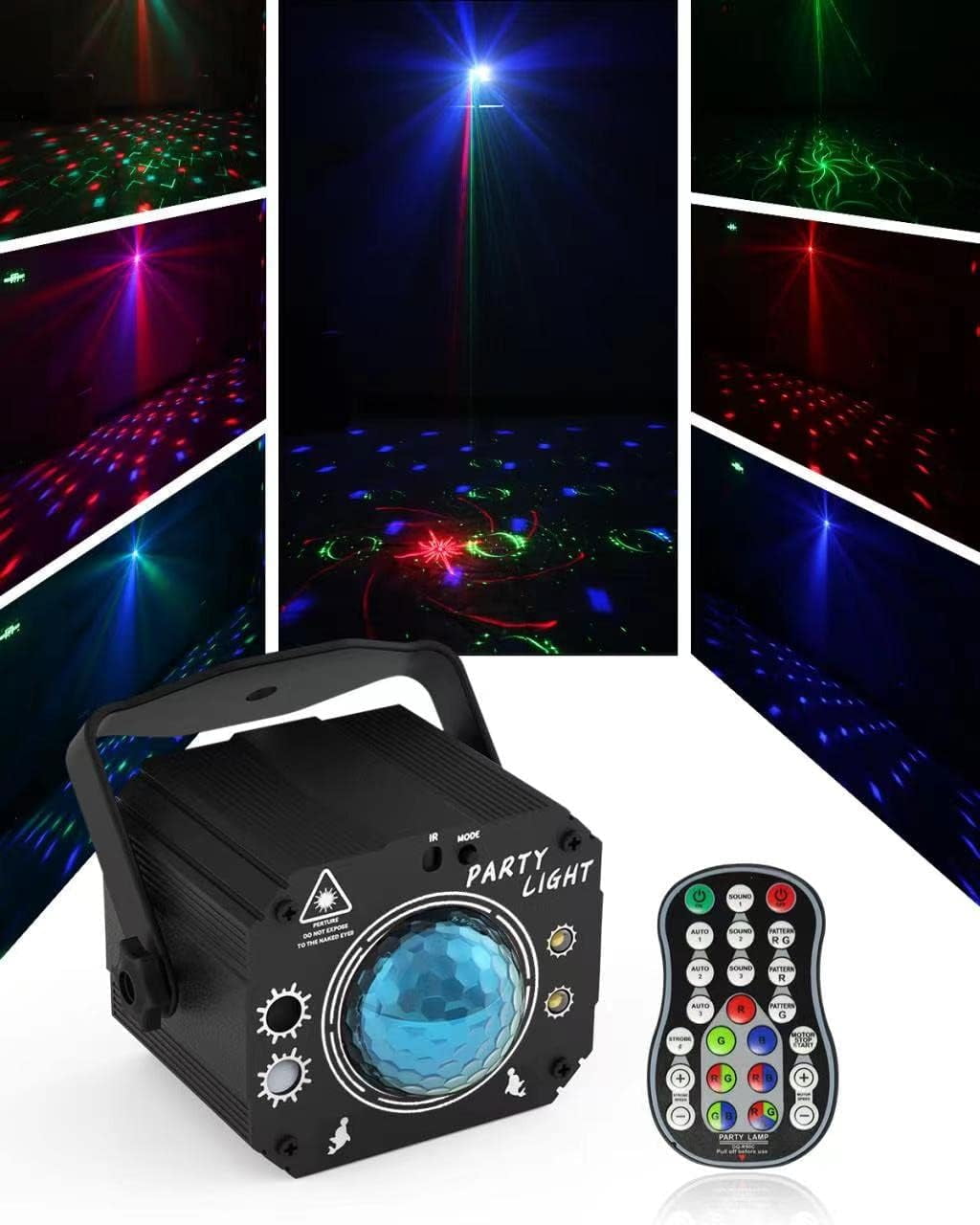 Stage Party Lights DJ Disco 3 in1 with Strobe Flash Effects, RGB LED ...
