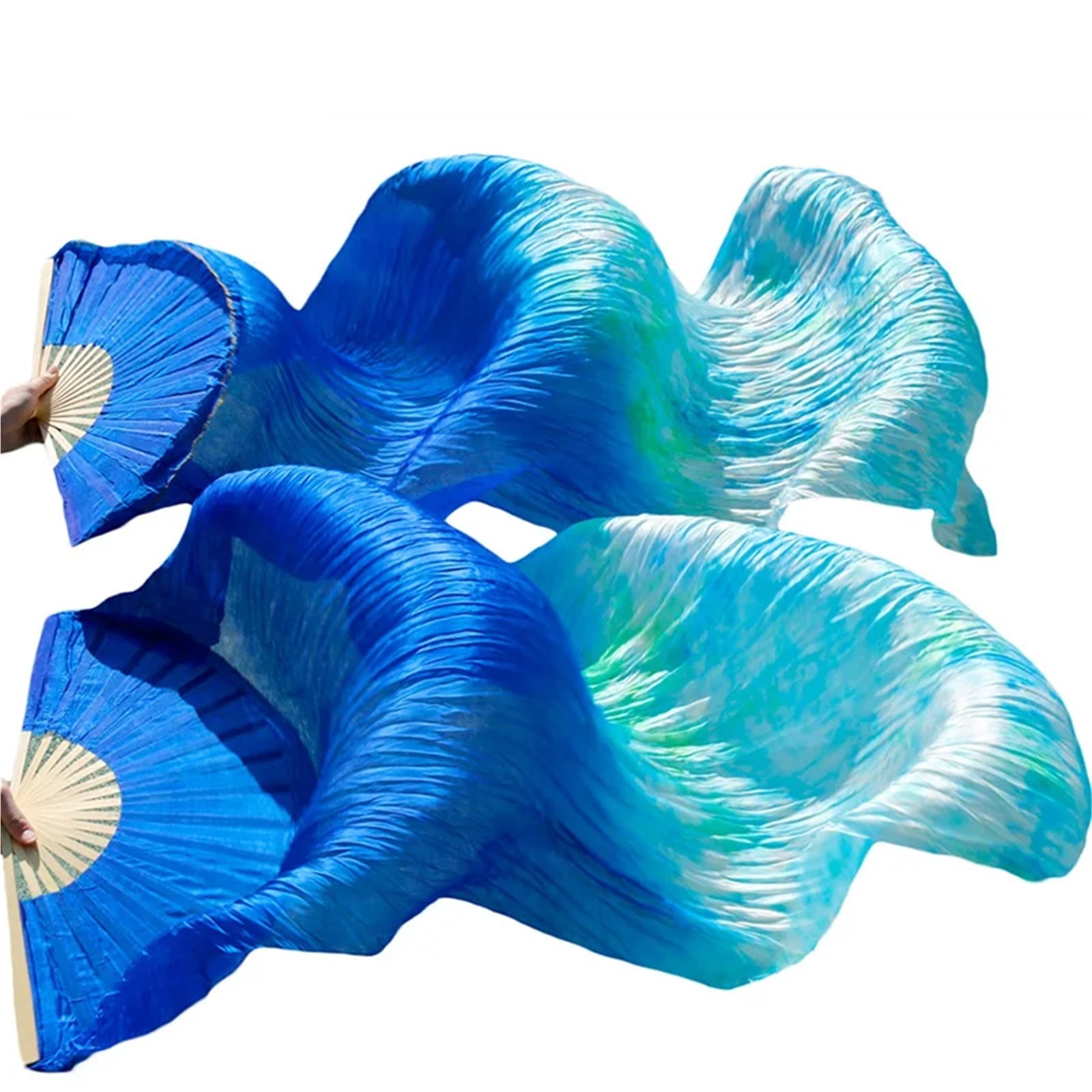 Stage Performance Dance Fans Silk Veils Colored Women Belly Dance Fan ...