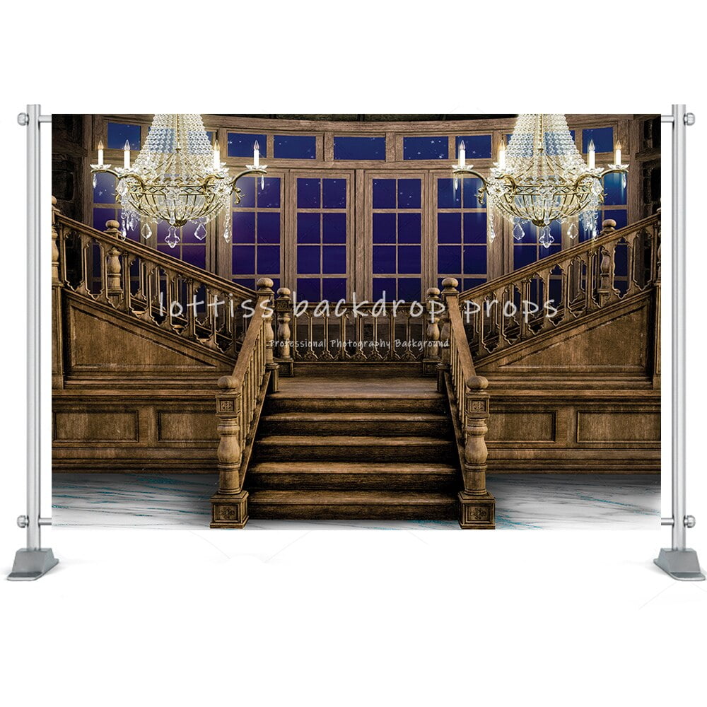 Stage Photography Backdrop Gold Entrance Castle Carpet Birthday Party ...