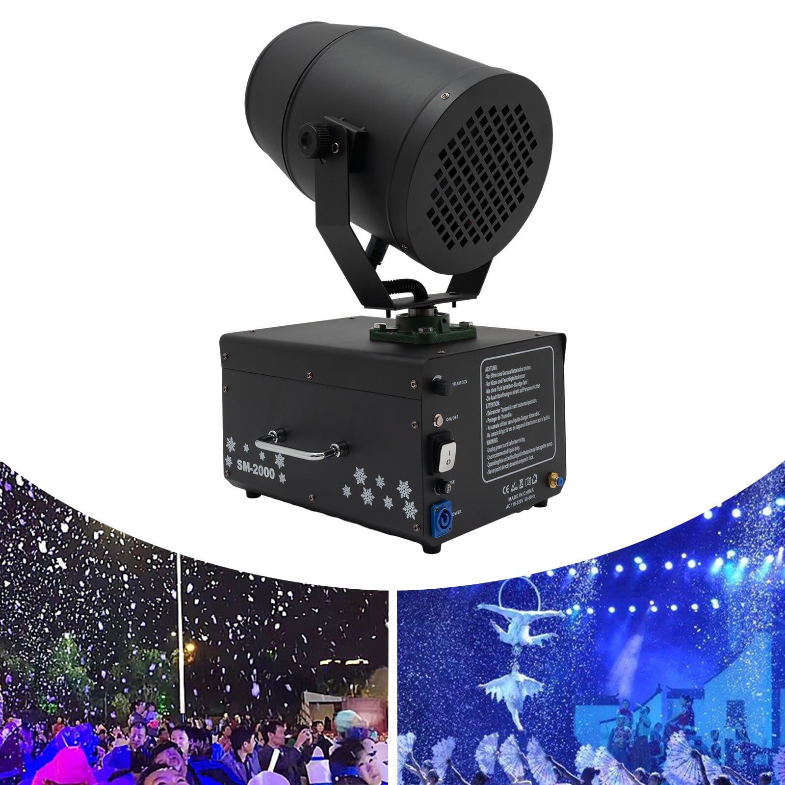 Stage Snow Blowing 1200W Snow Machine Remote Control Snowflake Spraying ...