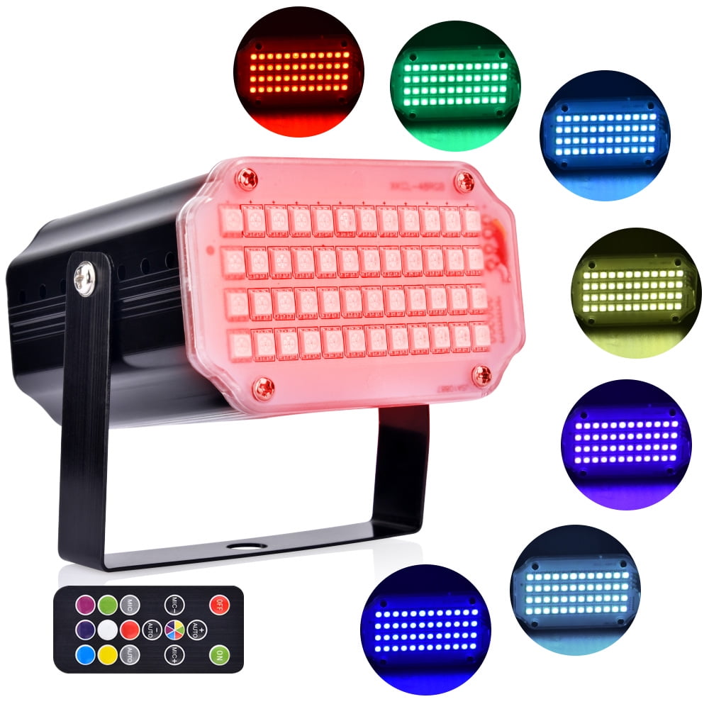 AITREE Stage Strobe Light, RGB Party Lighting, Sound Activated, 48 LED ...