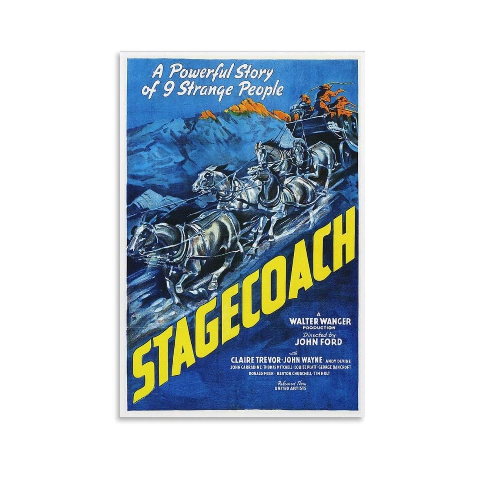 Stagecoach 1939 Vintage Movie Poster Poster Decorative Painting Canvas ...