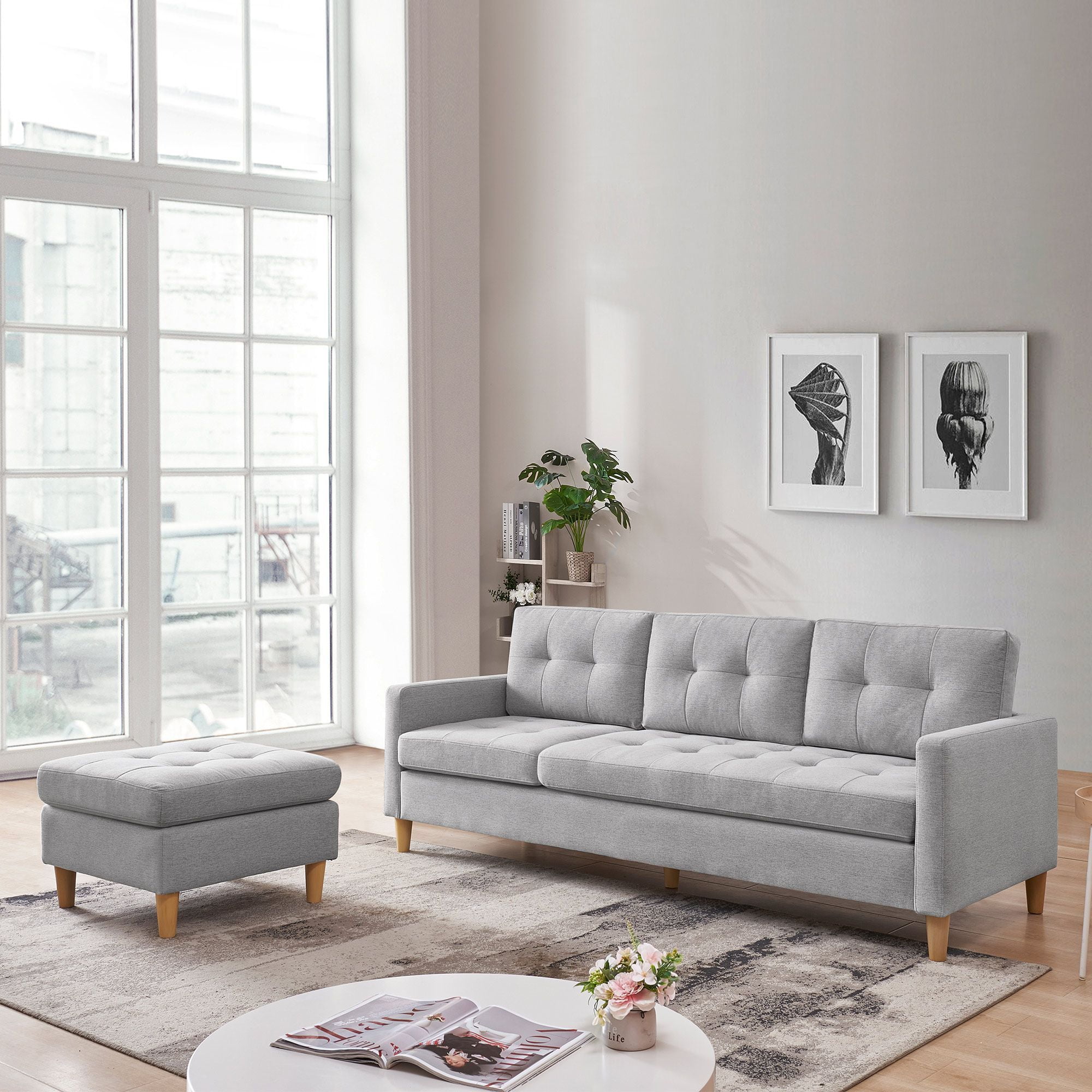 "Stagecoach Large Oversized 87"" L-Shaped Modular Sectional Sofa ...