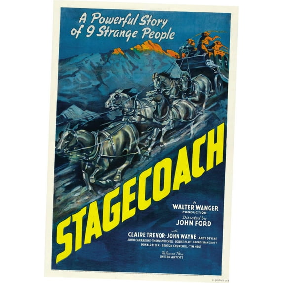 Stagecoach poster 12x16 Art Print on Metal Sign 12in x 16in Multi-Color ...