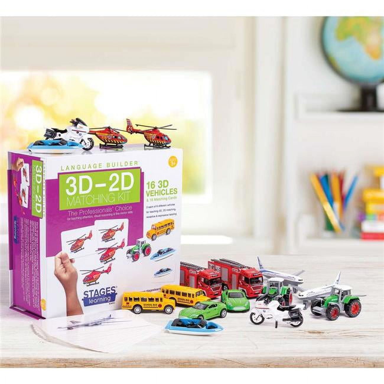 Stages Learning Materials Language Builder 3D-2D Matching Vehicles Kit ...