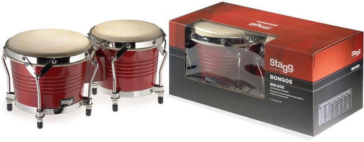 Stagg 7.5" and 6.5" Latin Bongos - Cherry - BW-200-CH - Walmart.com