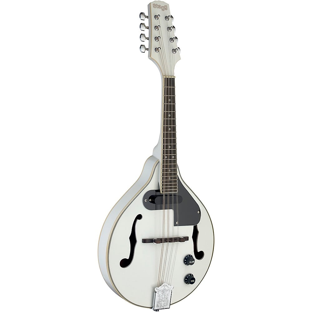 Stagg Acoustic-Electric Bluegrass Mandolin with Nato Top White ...