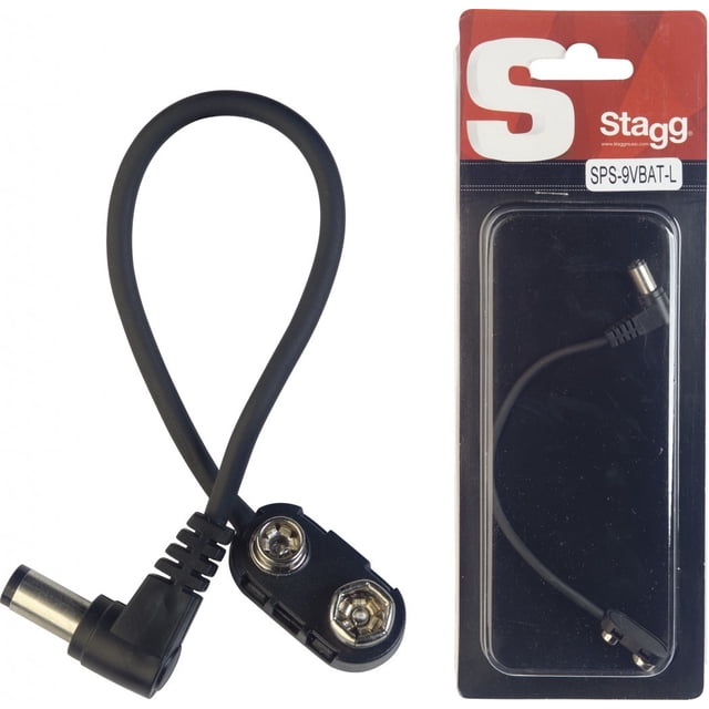 Stagg SPS-9VBAT-L Angled 9V Battery Power Adapter Snap Connector for ...