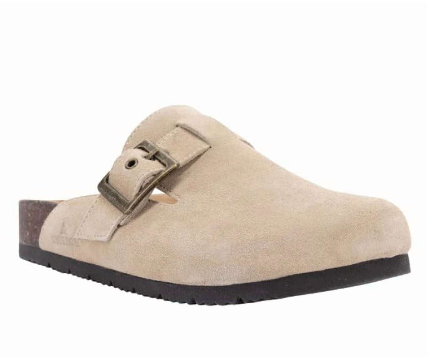 Staheekum Women's Size 7, Crescent Slip-on Buckle Clogs Shoes, Tan ...
