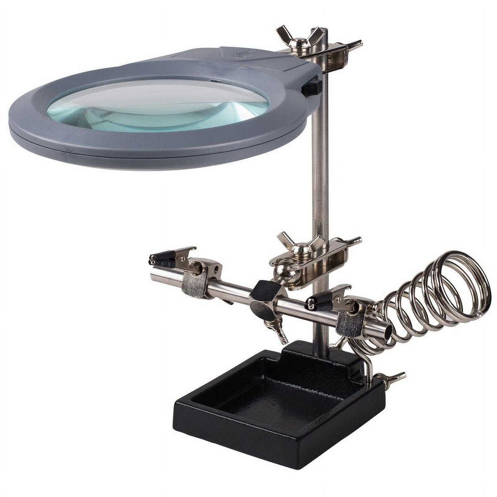 Stahl Tools H3L Helping Hand Magnifier with Dual LED Light and ...