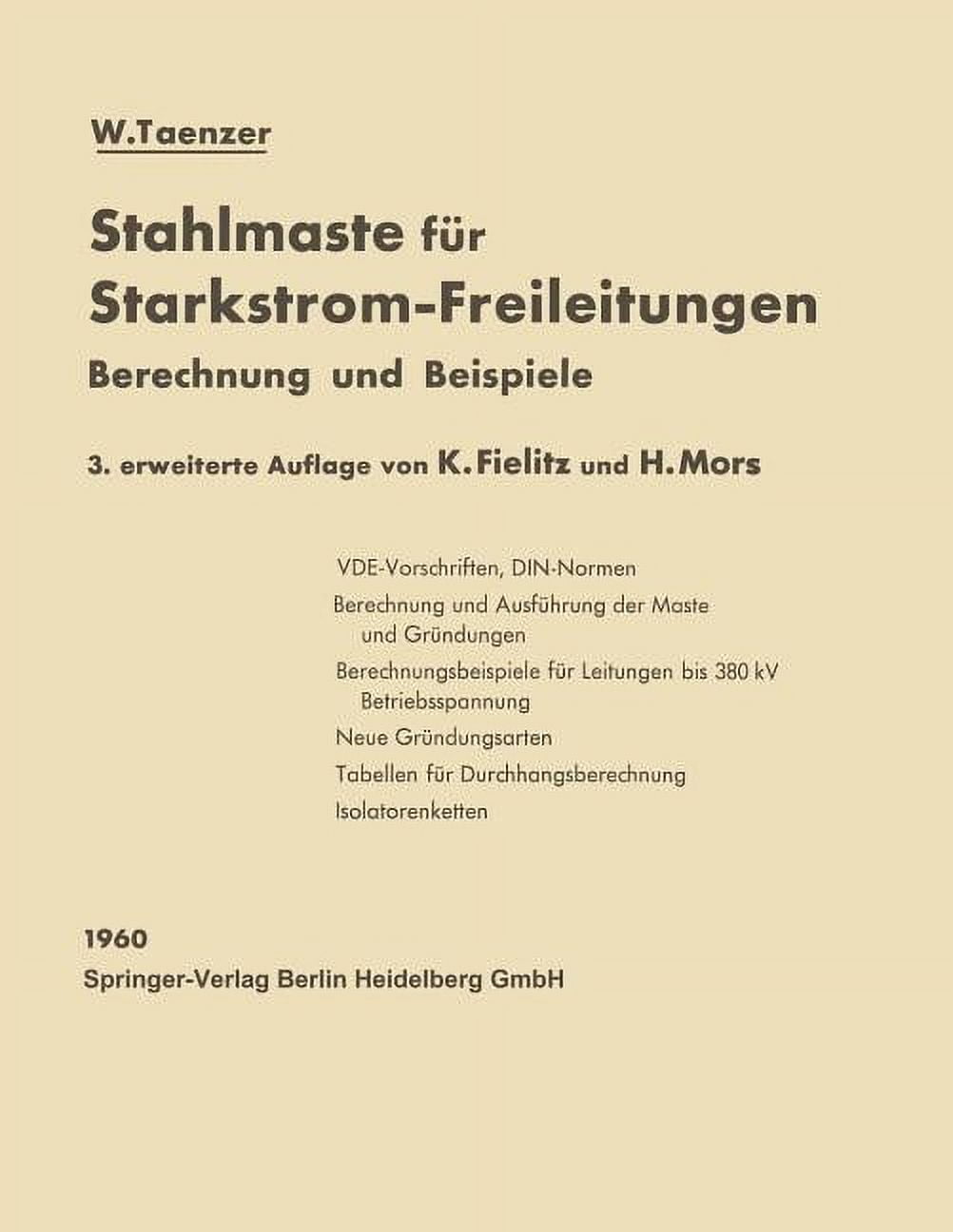 Stahlmaste FÃ¼r Starkstrom-Freileitungen: Berechnung Und Beispiele ...