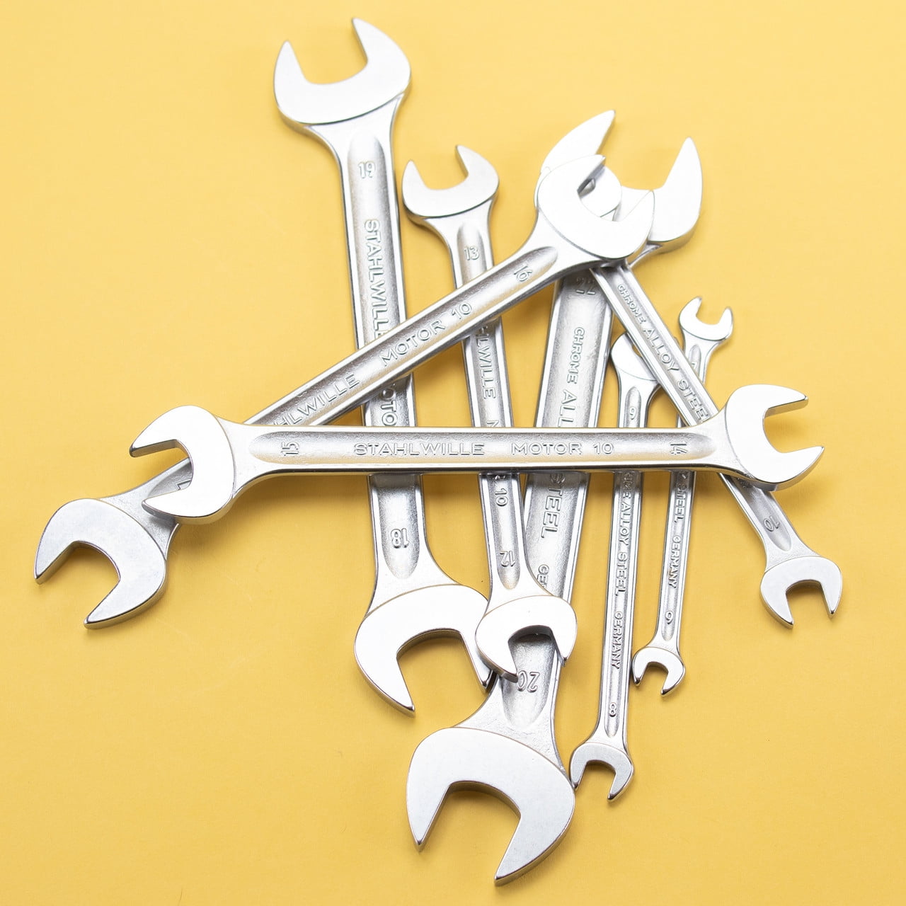 Stahlwille 10/8 MOTOR Double Open Ended Wrench Set, Metric, 6 - 22 mm ...