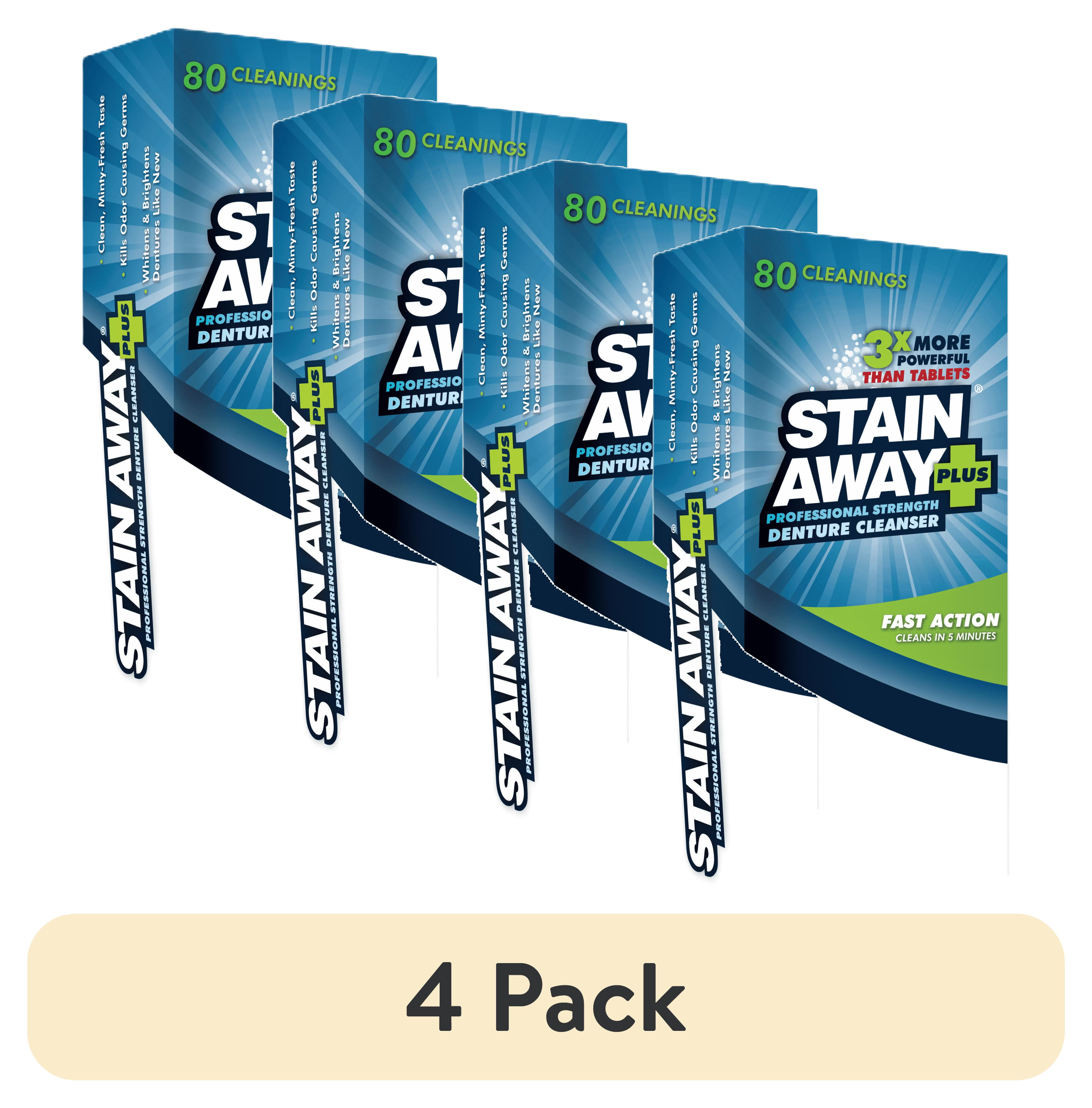 (4 pack) Stain Away Plus Professional Strength Denture Cleanser, 8.10 ...