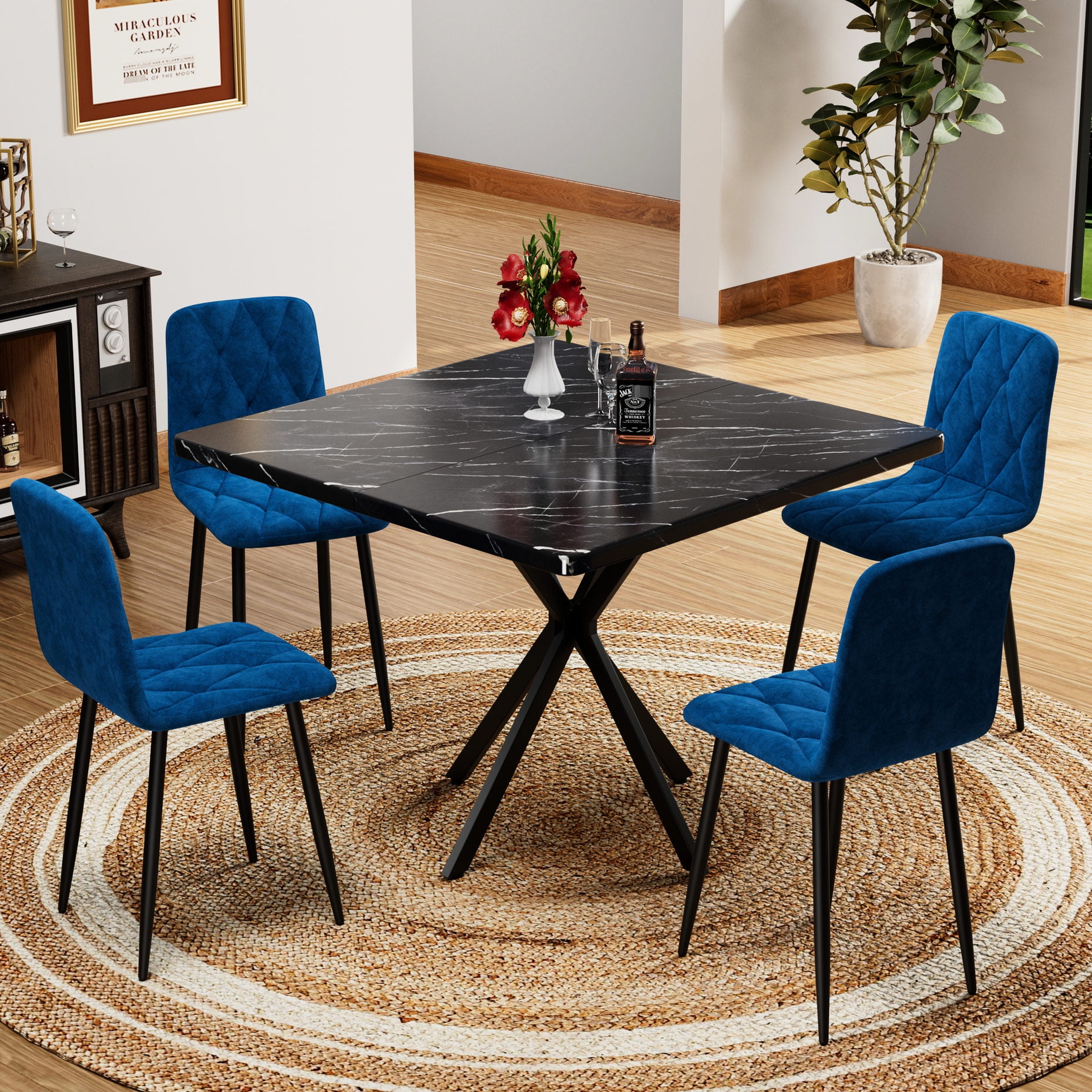 Stain-Free Dining Table+Easy Wipe-Clean Surface”-“Food Spills/Drink ...