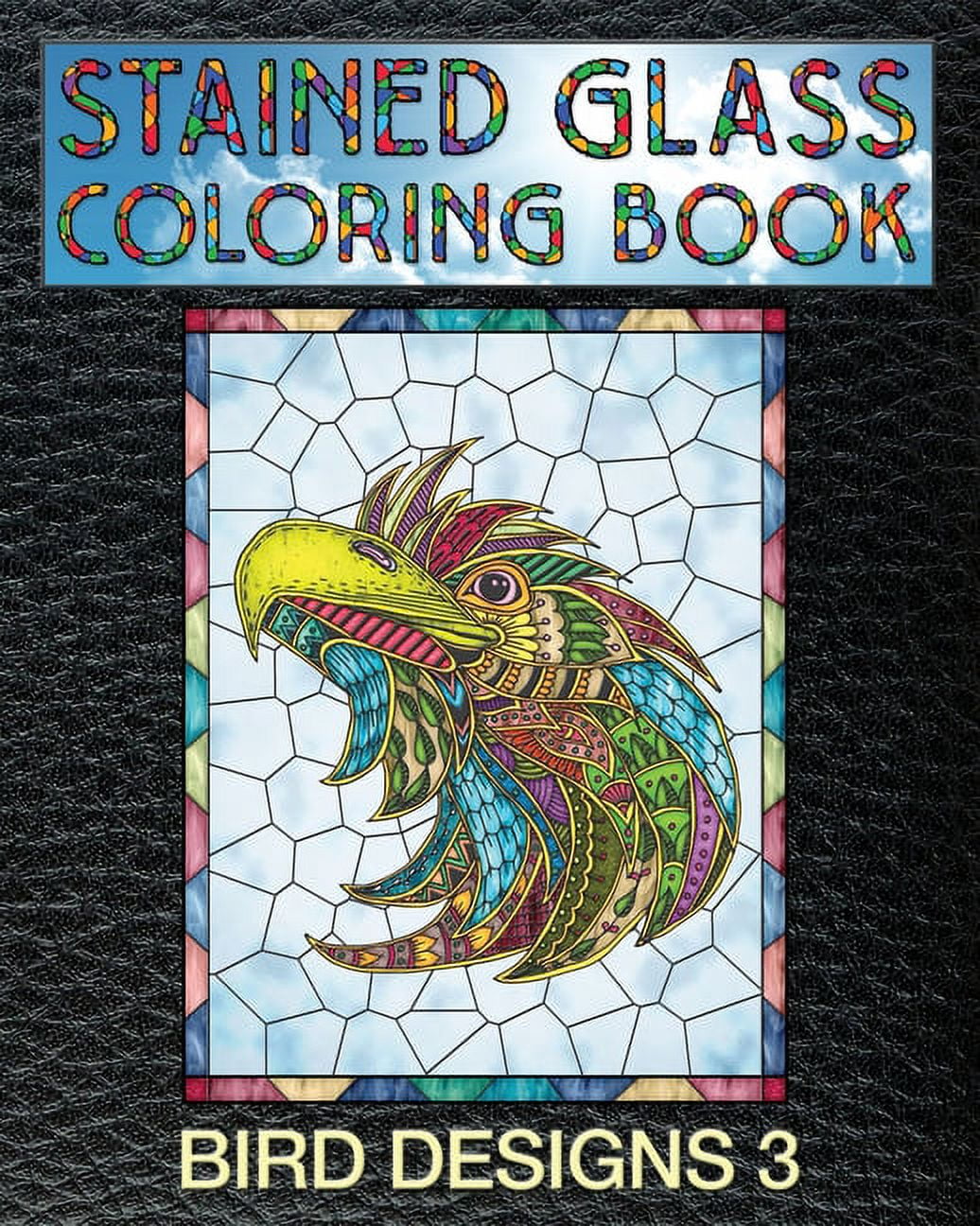 Stain Glass Coloring Books for Adults: Bird Designs 3 Stained Glass ...