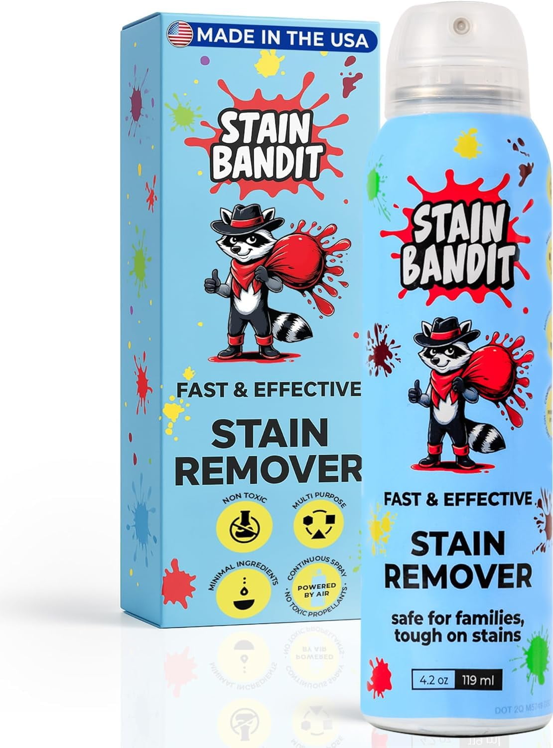 Stain Remover Spray - Non-Toxic, Family Safe Formula - Bag-On-Valve 360 ...