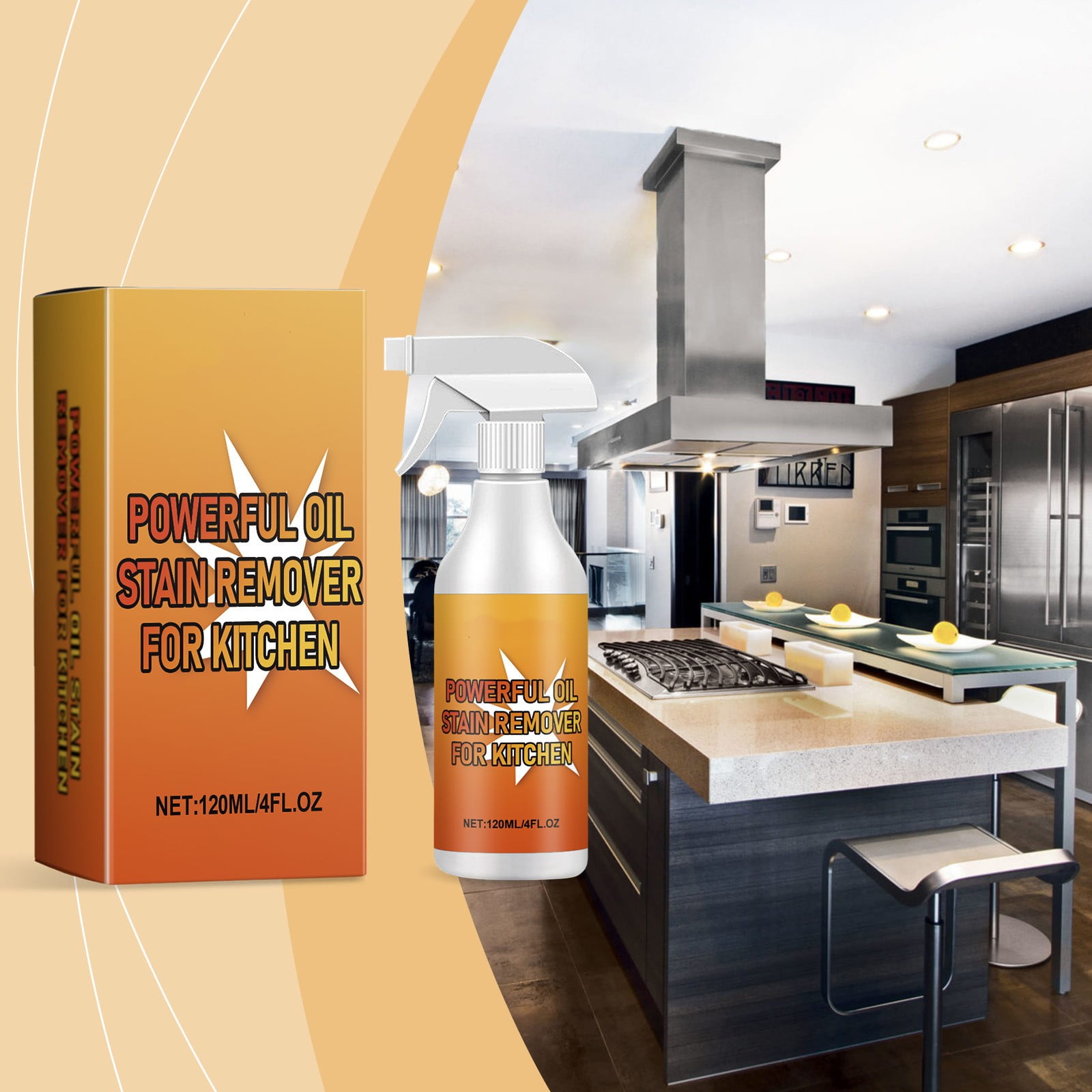 Stain Remover and Cleaner, Multipurpose Powerful Kitchen Cleaner Spray ...