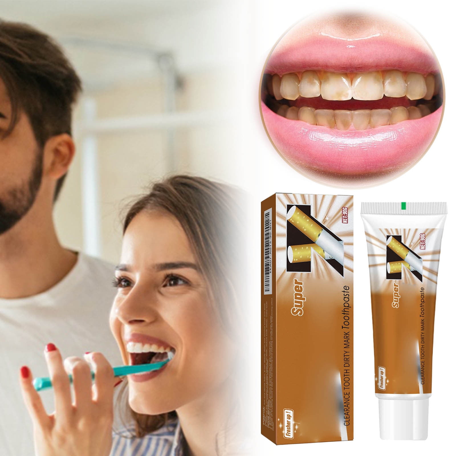 Stain Removing Toothpaste Clean Teeth Fresh Breath Teeth Clean Stained ...